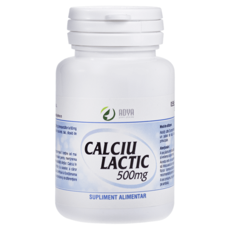 Dr.Max: Calciu lactic 500mg, 100 capsule, Adya Green Pharma - Sivy.ro ️
