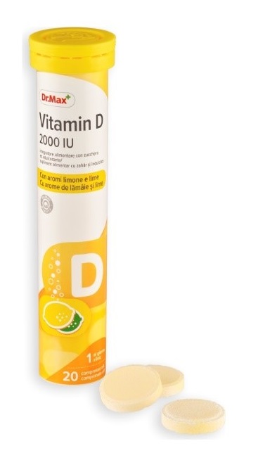 Dr.Max: Dr. Max Vitamina D 2000IU, 20 comprimate efervescente - Sivy.ro