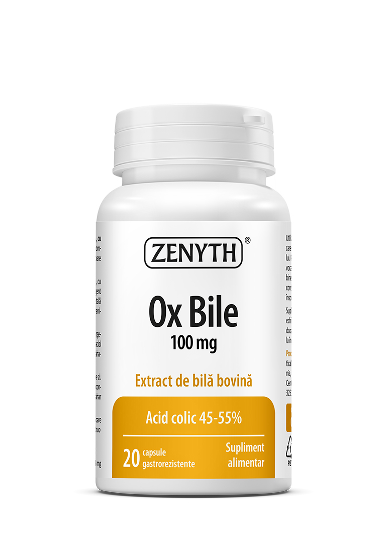 Dr.Max: Ox Bile 100mg, 20 capsule gastrorezistente, Zenyth - Sivy.ro